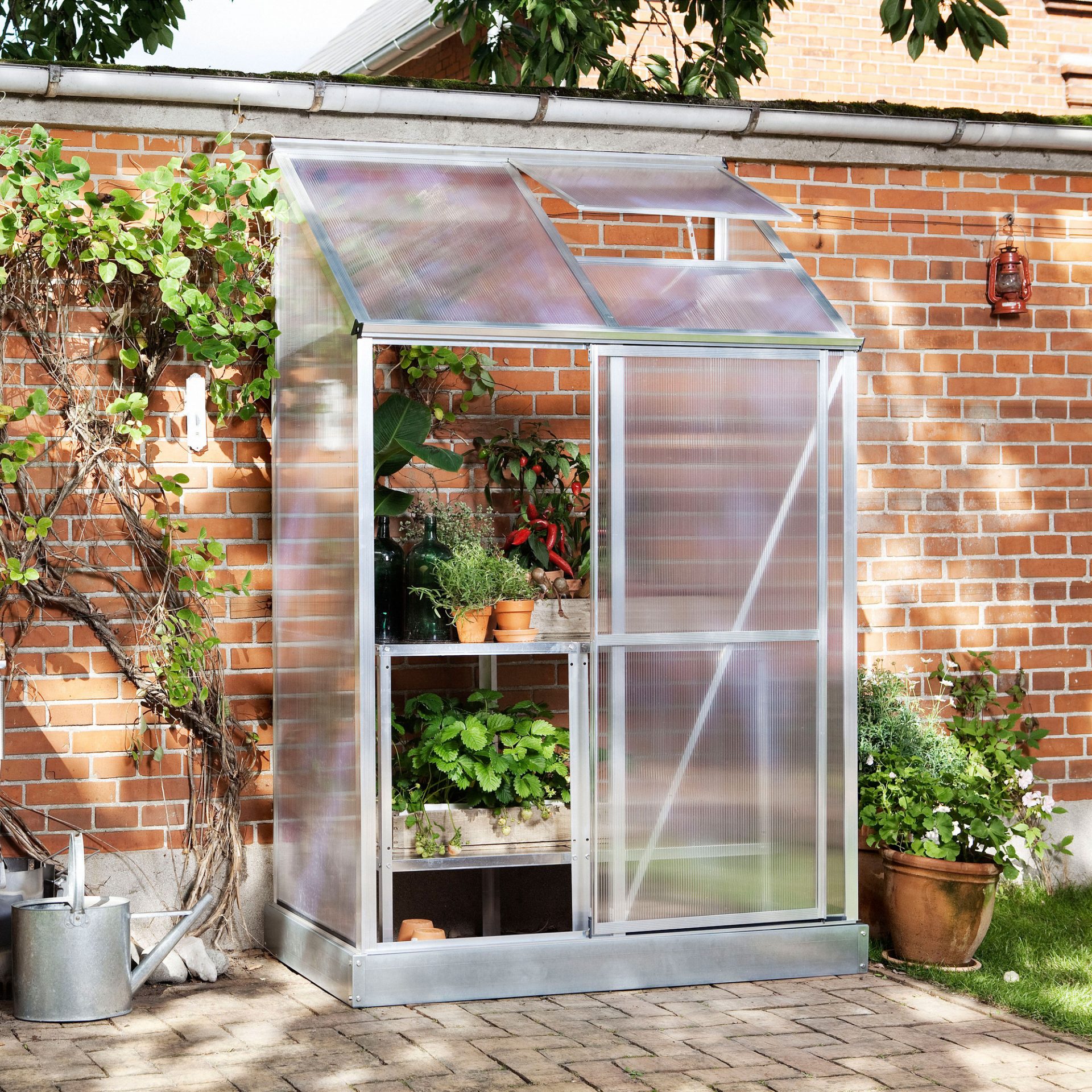 Muurkas Mini 2 met polycarbonaat - Tuinen-shop.nl